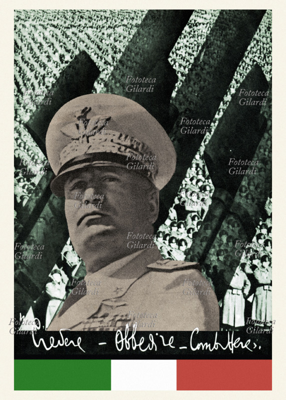 Propaganda De Benito Mussolini Propaganda Photographic Postcard With